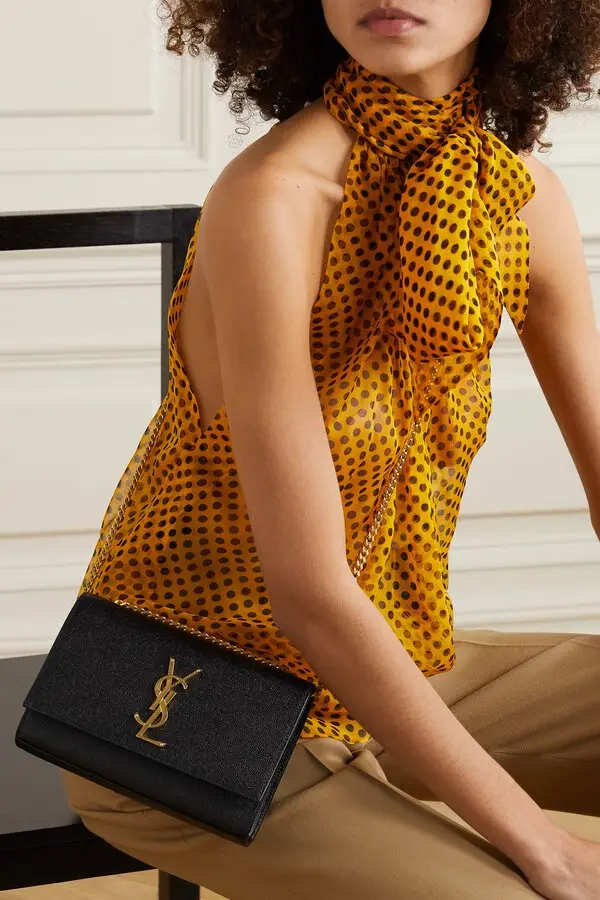 Saint Laurent Kate Small Embossed-leather Shoulder Bag - Black