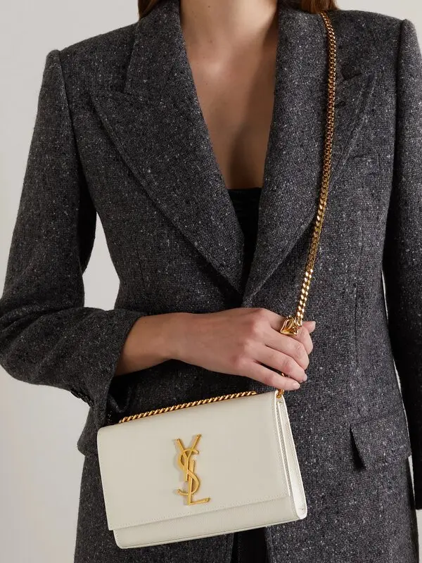 Saint Laurent Kate Small Embossed-leather Shoulder Bag - Neutrals