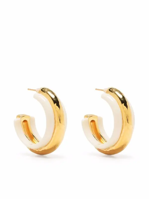 AURÉLIE BIDERMANN Nazca Hammered-effect Hoop Earrings - Gold