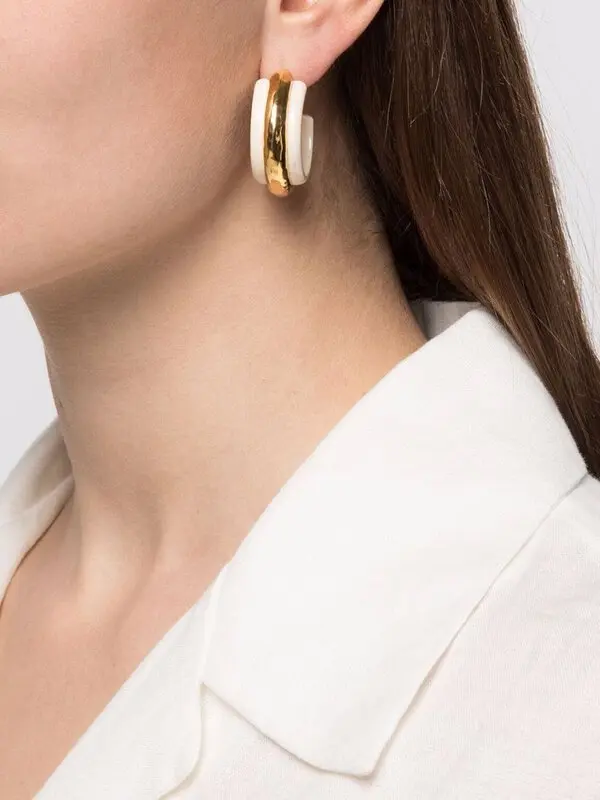 AURÉLIE BIDERMANN Nazca Hammered-effect Hoop Earrings - Gold