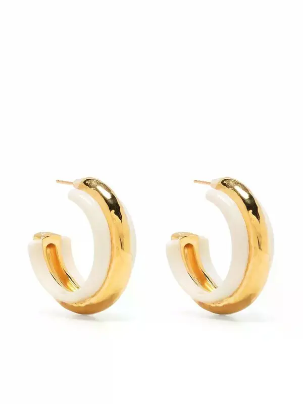 AURÉLIE BIDERMANN Nazca Hammered-effect Hoop Earrings - Gold