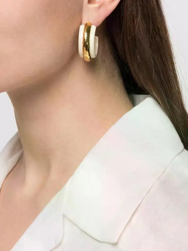 AURÉLIE BIDERMANN Nazca Hammered-effect Hoop Earrings