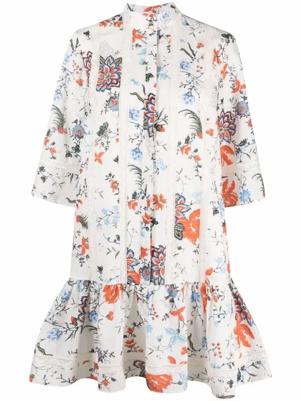 Erdem Floral-print Drop-waist Shirt Dress