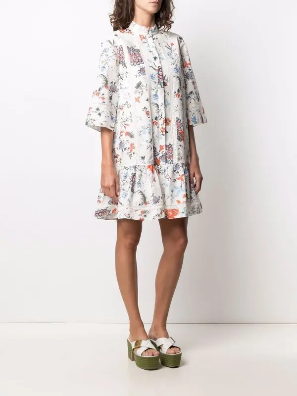 Erdem Floral-print Drop-waist Shirt Dress