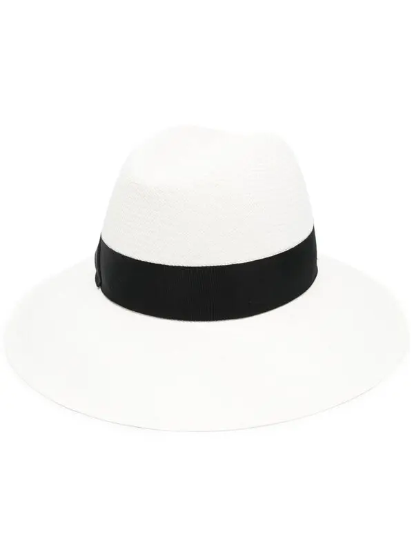 Borsalino Ribbon Trimmed Panama Hat - Neutrals