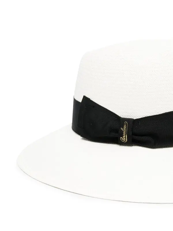Borsalino Ribbon Trimmed Panama Hat - Neutrals