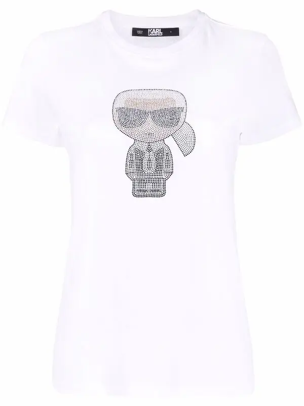 Karl Lagerfeld Ikon Karl Gem-embellished T-shirt - White