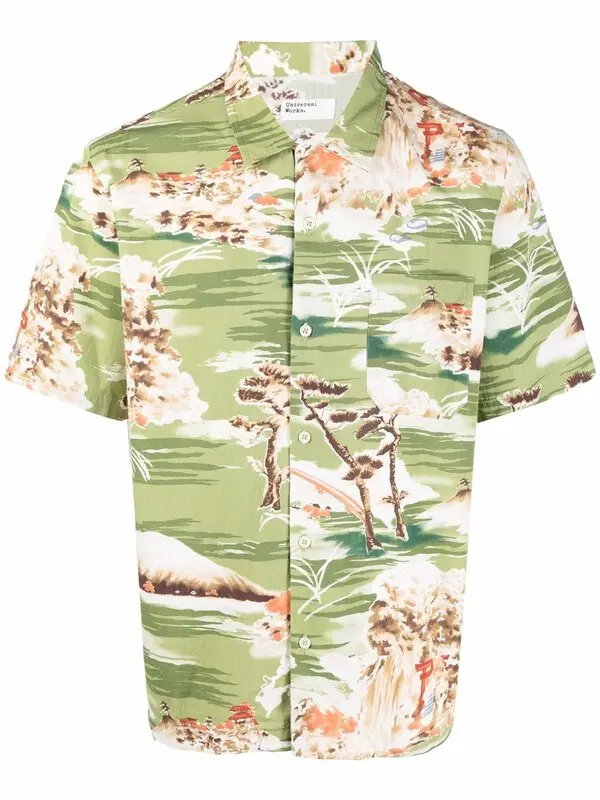 Universal Works Graphic-print Short-sleeve Shirt