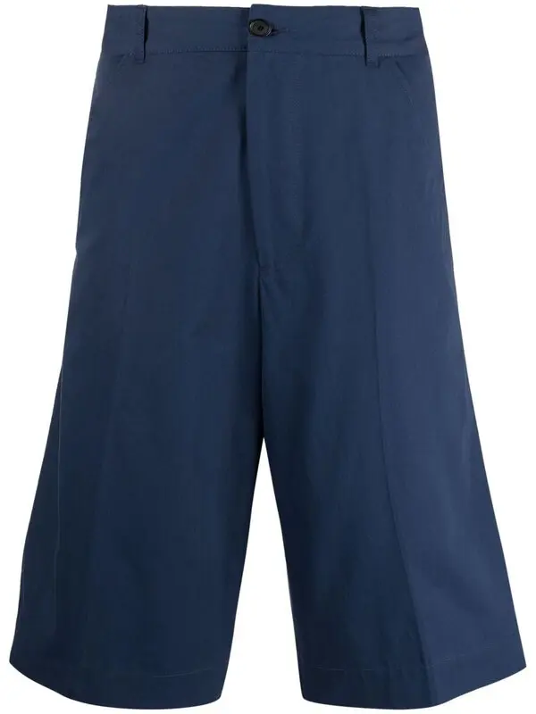Kenzo Long Cotton Shorts - Blue