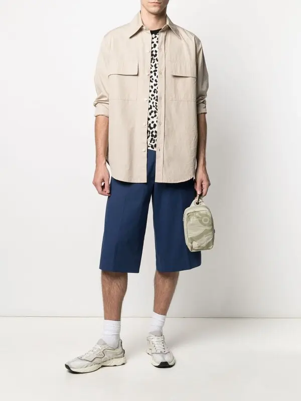 Kenzo Long Cotton Shorts - Blue