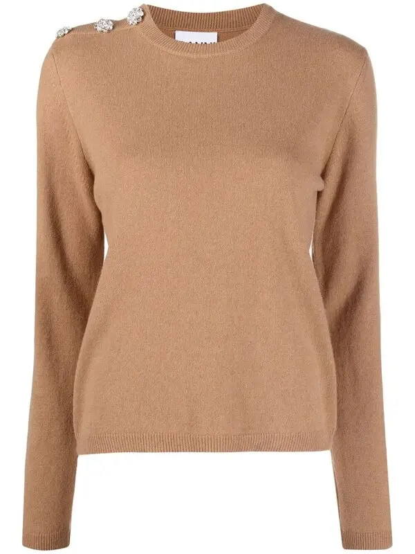GANNI Rhinestone-embellished Knitted Jumper