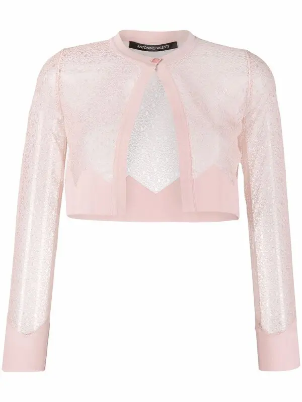 ANTONINO VALENTI Cropped Lace Bolero - Pink