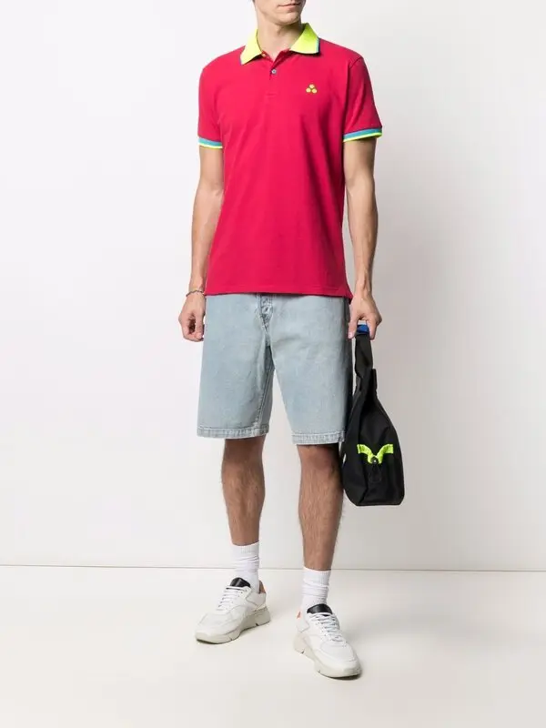 Peuterey Colour-block Polo Shirt - Red