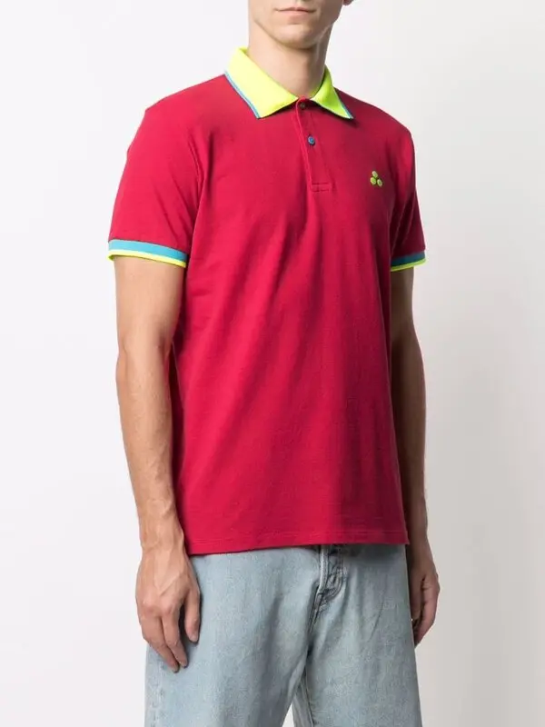 Peuterey Colour-block Polo Shirt - Red