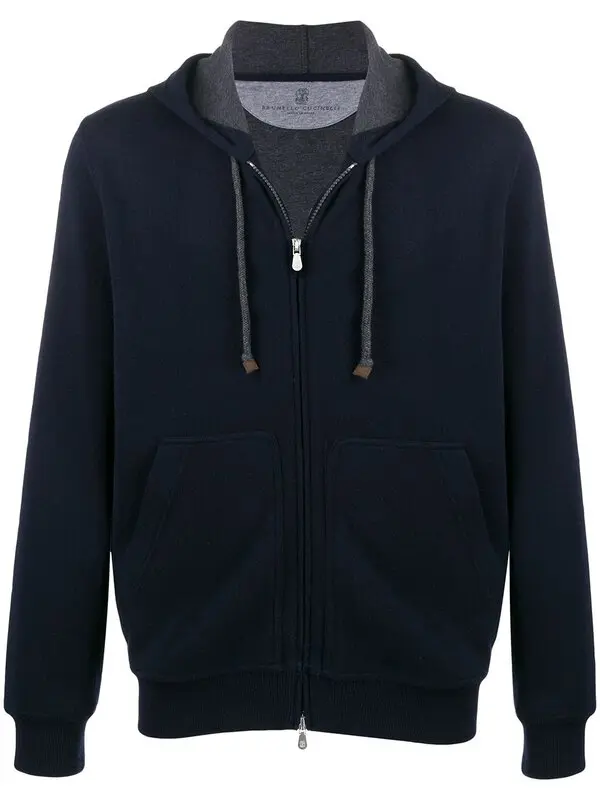 Brunello Cucinelli Zippered Hoodie - Blue