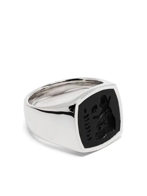 Tom Wood Athena Onyx Ring - Metallic