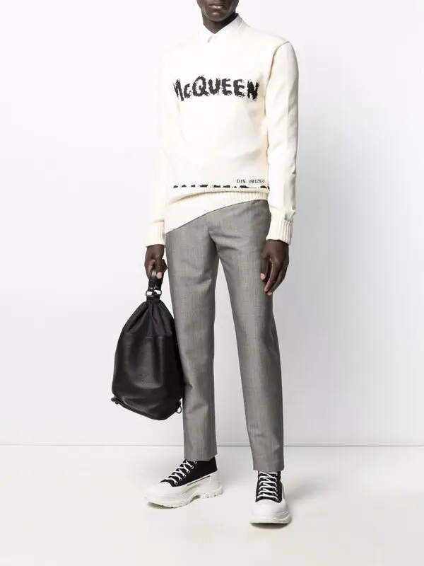 Alexander McQueen Intarsia-knit Jumper - Neutrals