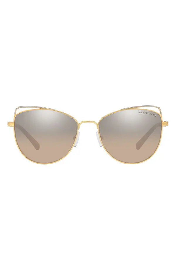 Michael Kors 55mm Mirrored Cat Eye Sunglasses - Lite Gold  display picture 3