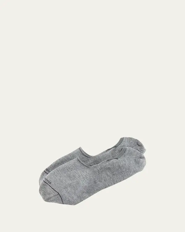 Marcoliani Invisible Touch Solid No-show Socks - Gray