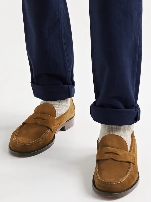 Sid Mashburn Suede Penny Loafers Uk 8.5