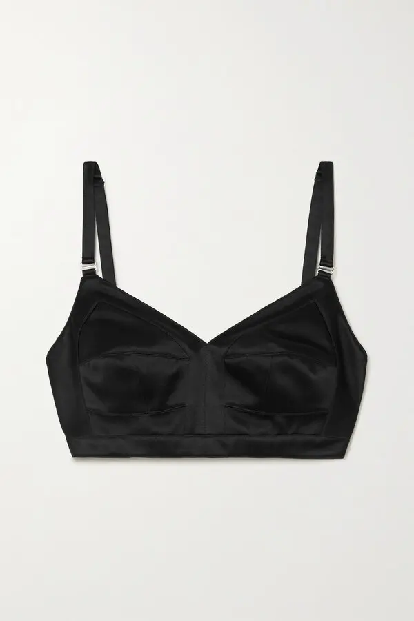 Alexander McQueen Duchesse-silk Bralette - Black