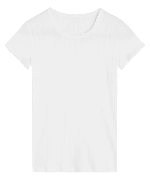 LESET Pointelle-knit Cotton-jersey T-shirt - White