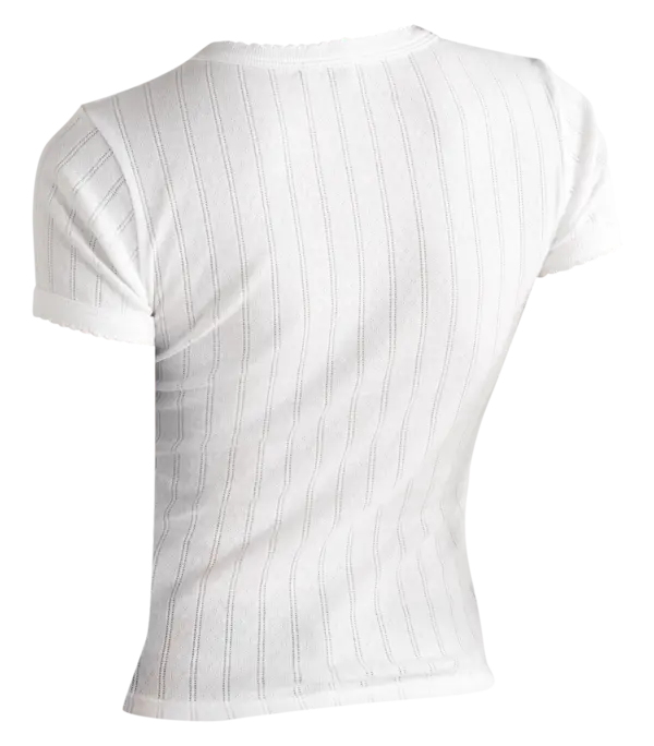 LESET Pointelle-knit Cotton-jersey T-shirt - White