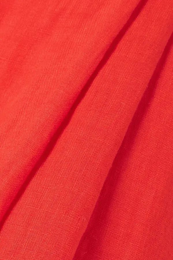 THREE GRACES LONDON Molly Pleated Linen Wide-leg Pants