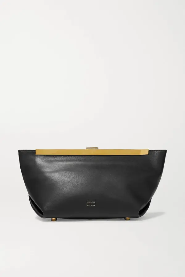 Khaite Aimee Leather Clutch - Black
