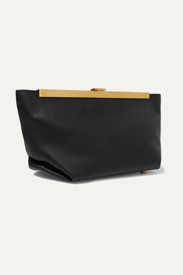Khaite Aimee Leather Clutch - Black