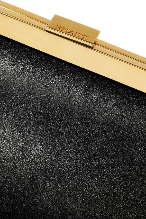 Khaite Aimee Leather Clutch - Black