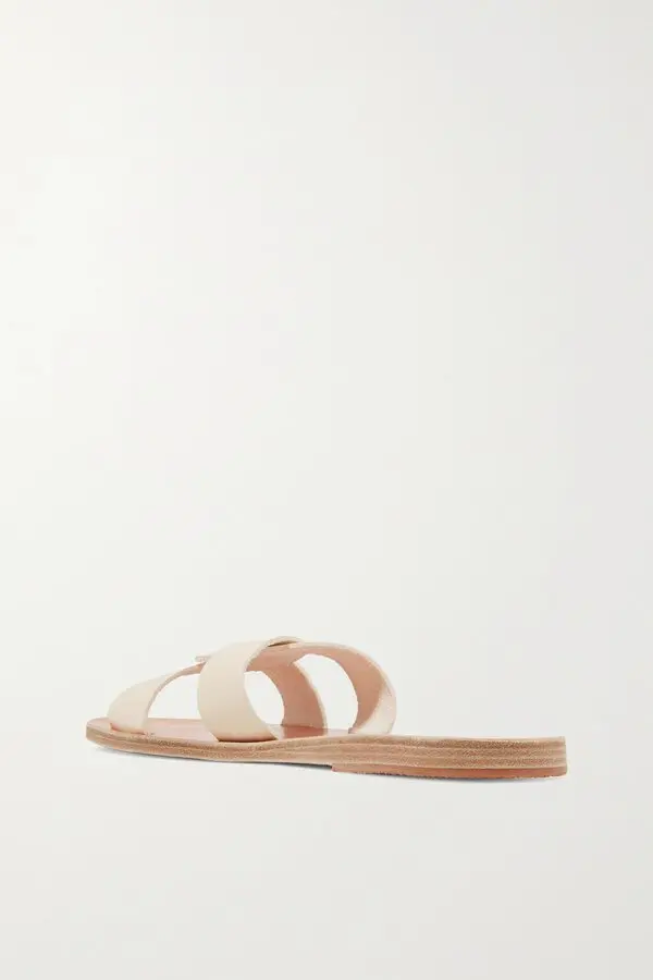 ANCIENT GREEK SANDALS Desmos Cutout Leather Slides - Off-white