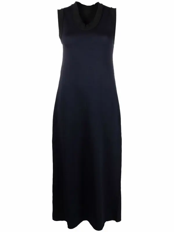 jil sander mock-neck front-pockets knit midi dress Jil Sander Front-slit Knitted Maxi Dress