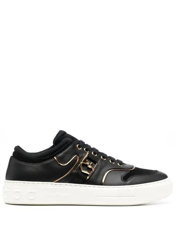FERRAGAMO Borg Logo Low-top Sneakers - Black