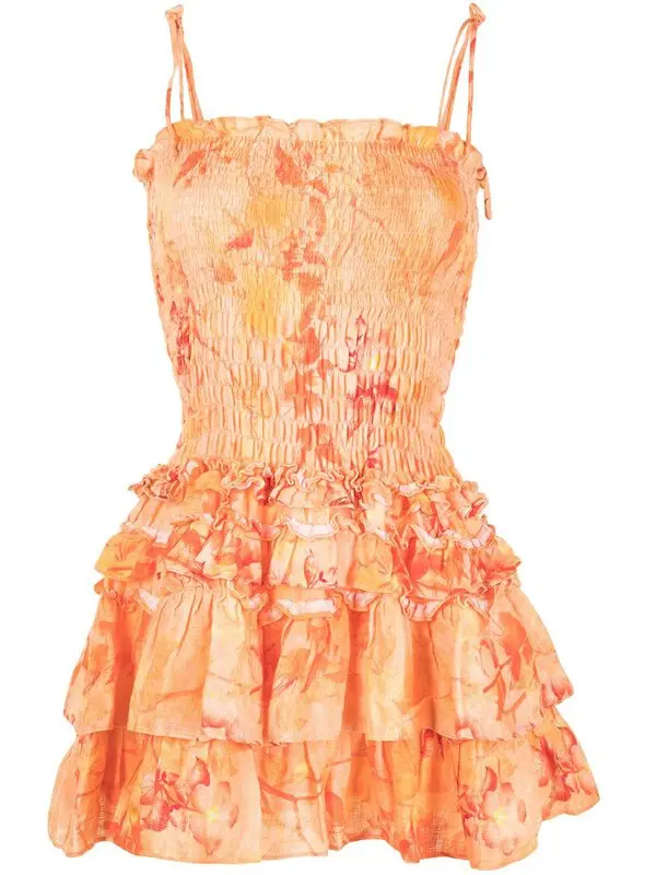 bambah orange dress Bambah Argentina Geometric-print Maxi Dress