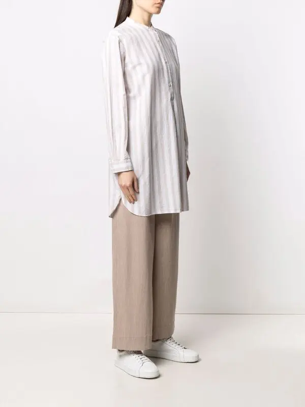 Woolrich Striped Cotton-linen Blend Shirt - Neutrals