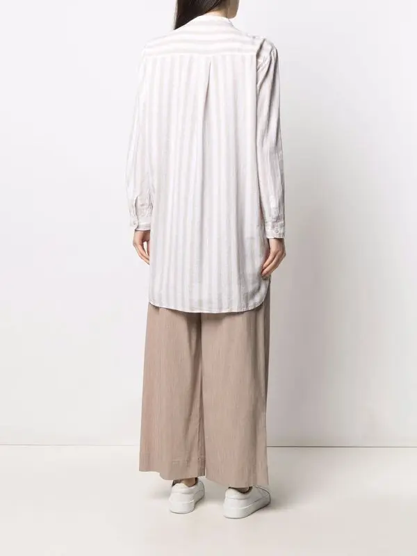 Woolrich Striped Cotton-linen Blend Shirt - Neutrals