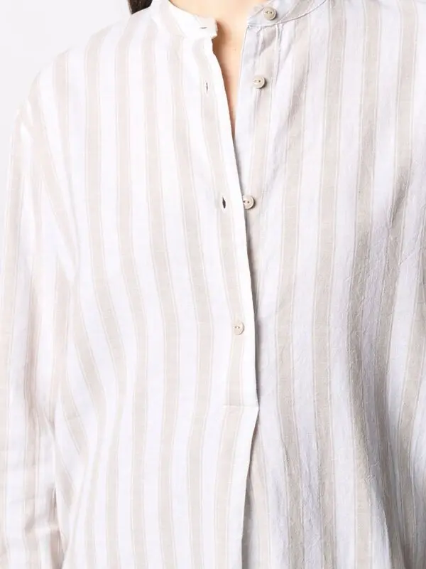 Woolrich Striped Cotton-linen Blend Shirt - Neutrals