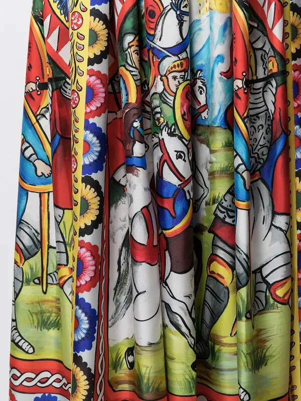 Dolce & Gabbana Carretto-print Twill Midi Skirt - Yellow