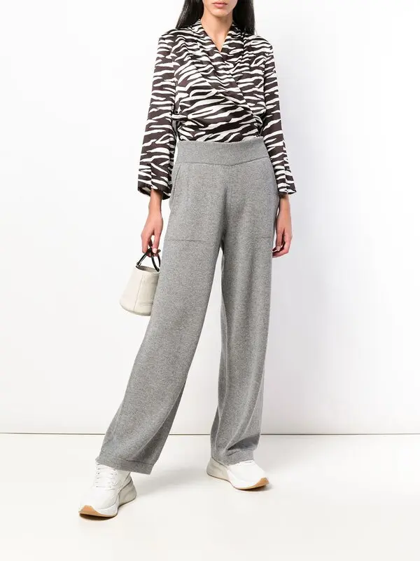 BARRIE Flared Knitted Trousers