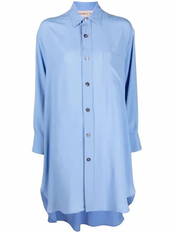 BLANCA VITA Patch-pocket Shirt Dress