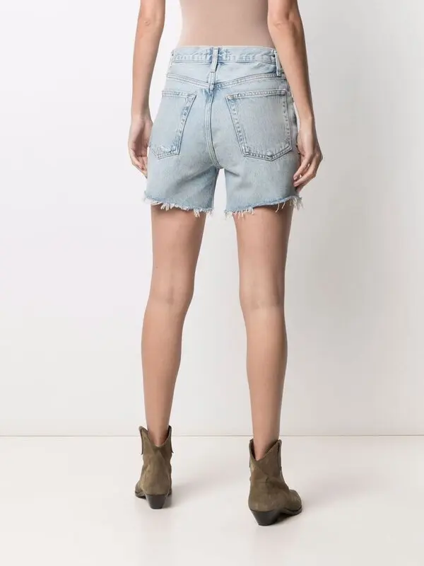 AGOLDE Distressed Denim Shorts - Blue