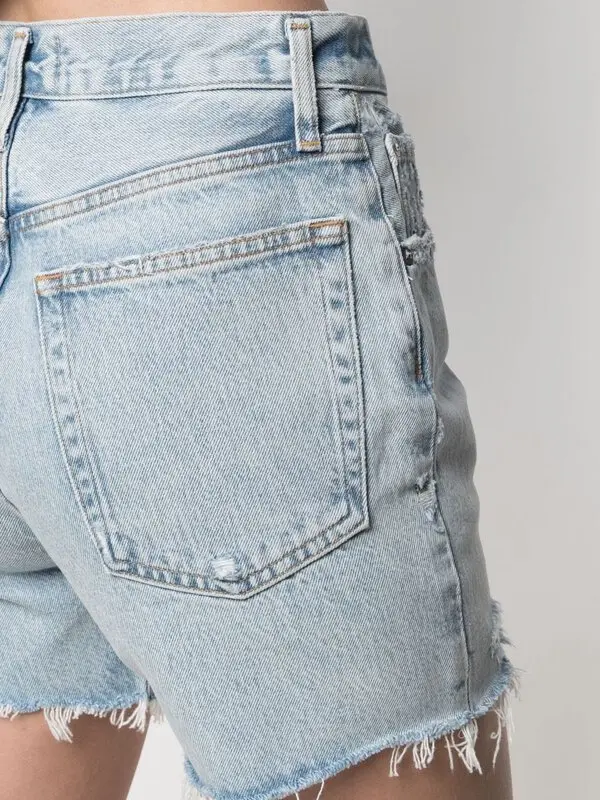 AGOLDE Distressed Denim Shorts - Blue