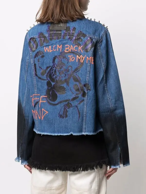 Faith Connexion Chain-embellished Panelled Denim Jacket