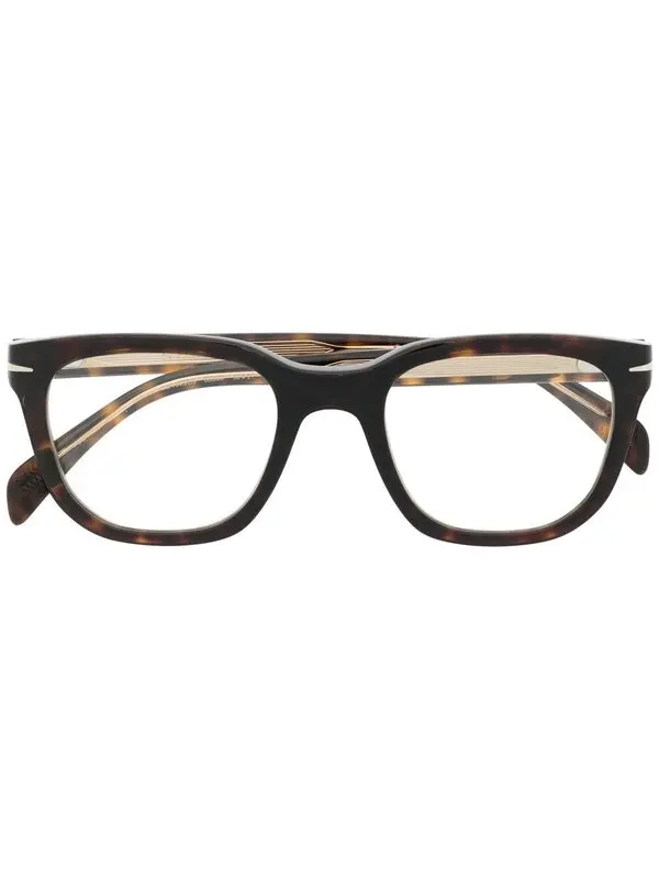 DB EYEWEAR BY DAVID BECKHAM Tortoiseshell Clip-on Glasses - Brown