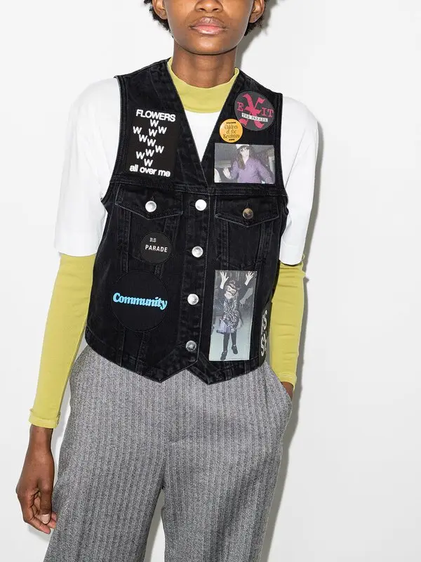 Raf Simons Teenage Dream Denim Gilet - Black | Editorialist