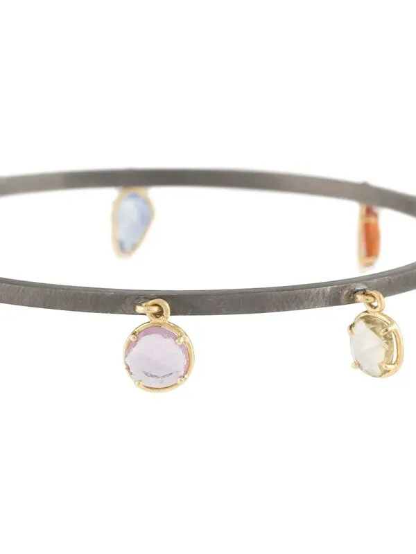 DALILA BARKACHE 18kt Black Gold Rose Cut Sapphire Drop Bangle