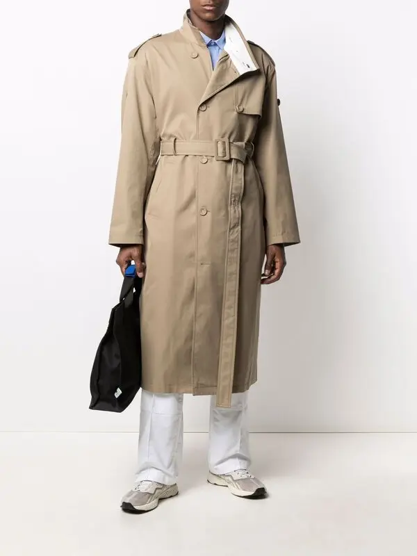 Ader Error Gramb Double-Breasted Trench Coat In Neutrals - 52% Off