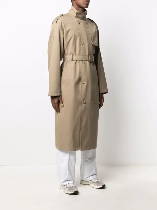 Ader Error Gramb Double-Breasted Trench Coat In Neutrals - 52% Off