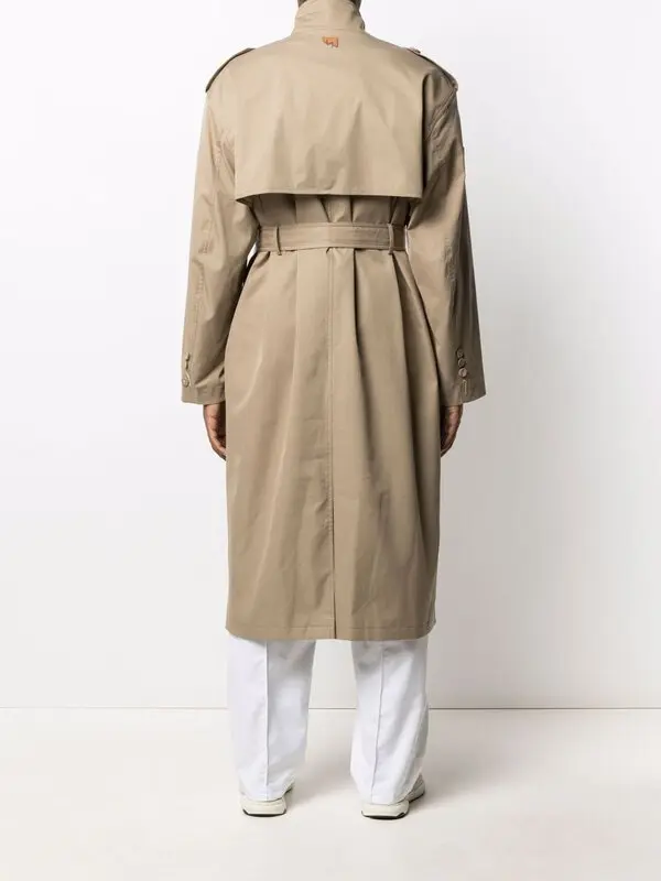 Ader Error Gramb Double-Breasted Trench Coat In Neutrals - 52% Off